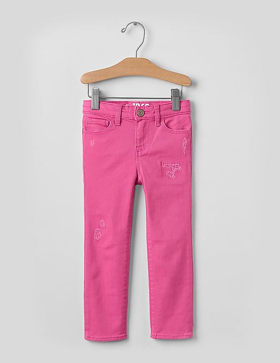 Buy GAP Baby Pink 1969 Serious Stretch Destructed Skinny Jeans NNNOW