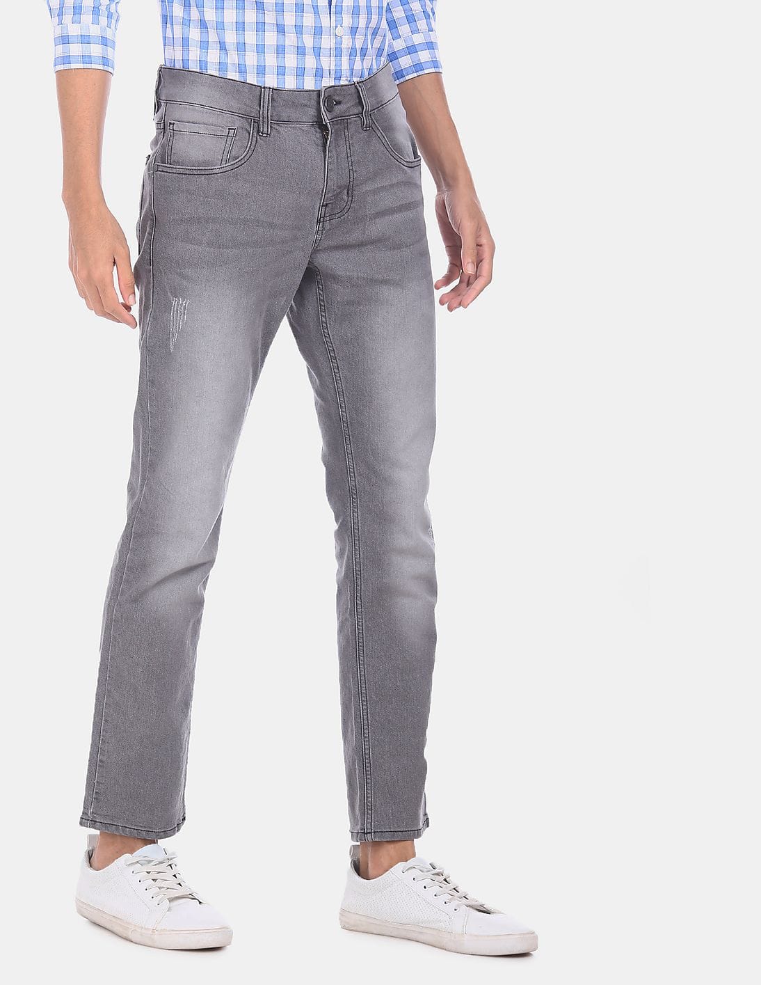 Buy Colt by Unlimited Men Grey Stone Washed Straight Fit Jeans - NNNOW.com