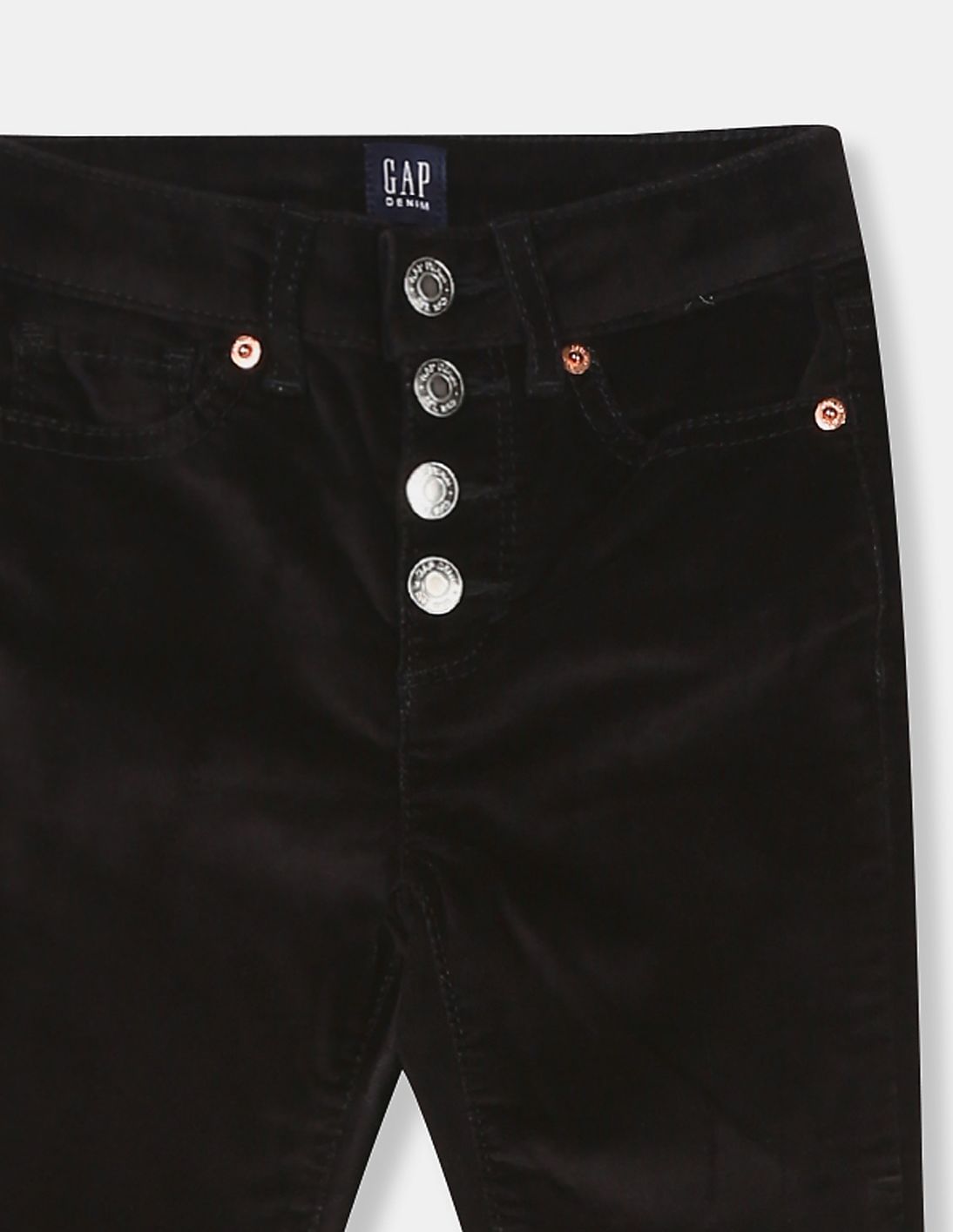 Buy GAP Girls Black High Rise Velvet Jeans NNNOW